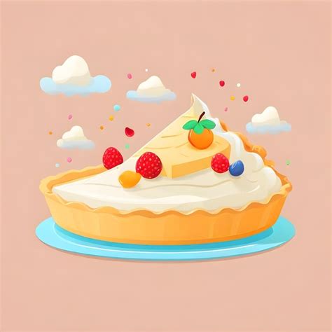 Premium Photo Attractive Pi Day Illustration Of A Cream Pie D Flat