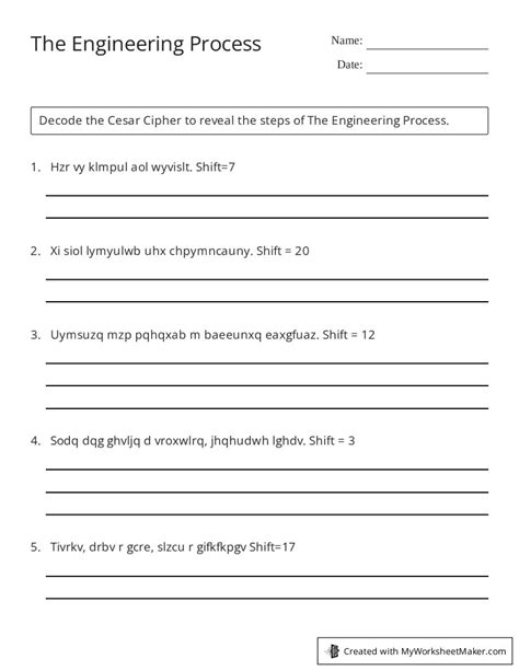 The Engineering Process My Worksheet Maker Create Your Own Worksheets