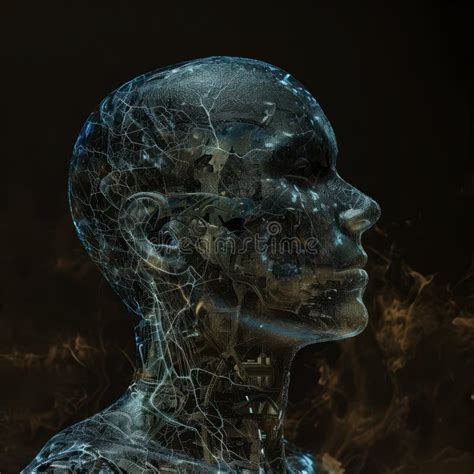 Abstract Human Figure Surrounded By Ethereal Light And Fragmented