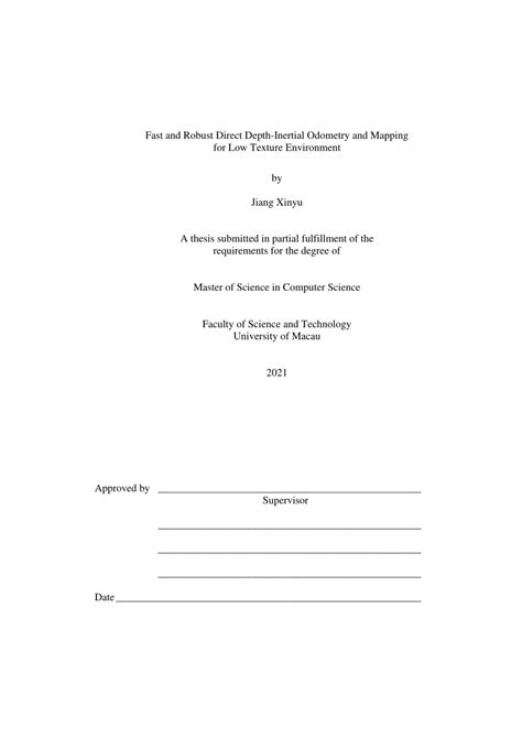 Pdf Fast And Robust Direct Depth Inertial Odometry And Mapping For Low Texture Environment
