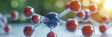 Molecular Structure 3d Render Abstract Science Background With Glass