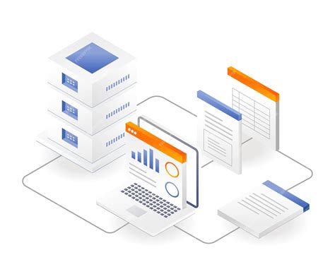 Premium Vector Network Document Database Analysis Server Process