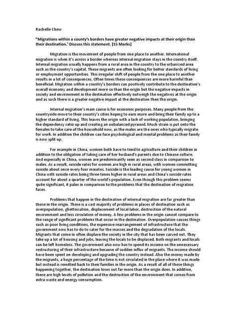 Essay On Migration Human Migration Urbanization Free 30 Day Trial Scribd