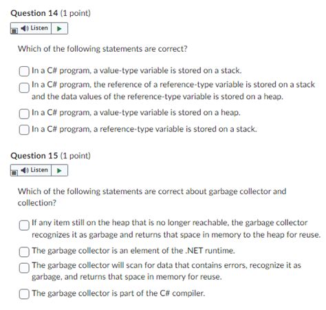 Solved Which Of The Following Statements Are Correct In A Chegg