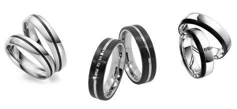 Alianzas De Boda De Titanio Y Carbono Anillos De Bodas Negros
