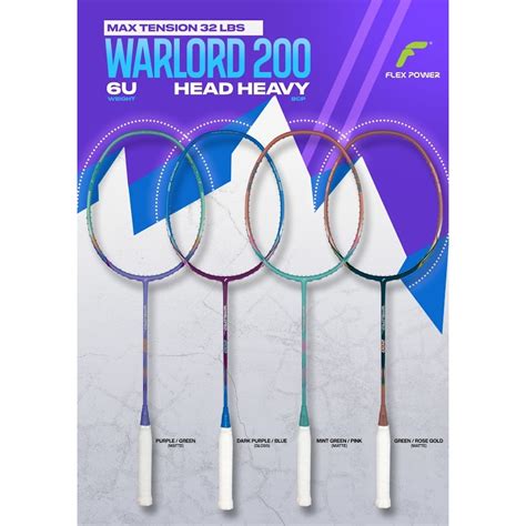 Flex Power Racket Warlord 200 6u 100 Original Shopee Malaysia