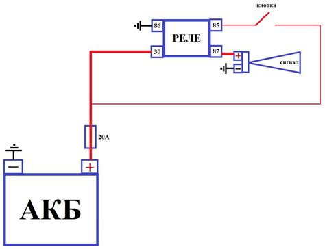 Схема пневмосигнала через реле