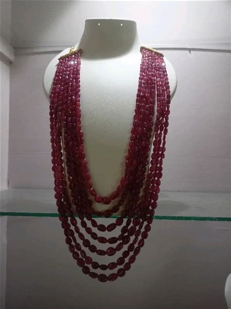Pink 800g Ruby Oval Shape Gemstone Beads At ₹ 35 Carat In Jaipur Id 2851871915191