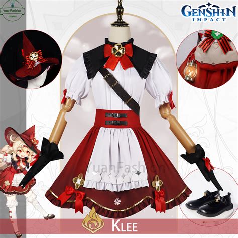 Ready Stock Genshin Impact Cosplay Witch Klee Cosplay Clothing Klee S Outfit Blossoming