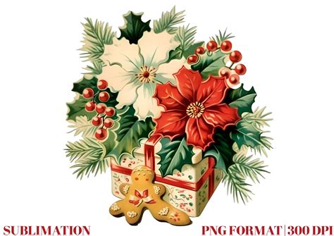 Vintage Christmas Cookie Box Png Clipart Graphic By Mirawillson