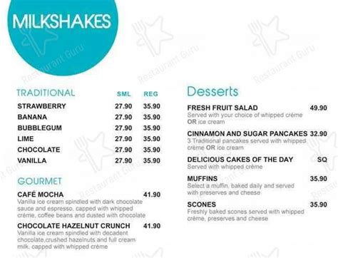 Menu At Dulce Cafe Cape Town Cape Town International Airport