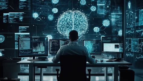 Businessman Leveraging Ai Technology For Data Analysis Stock Image