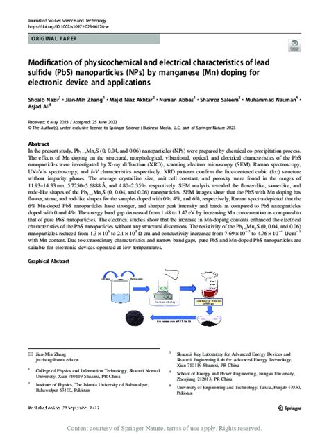 Pdf Modification Of Physicochemical And Electrical Characteristics Of