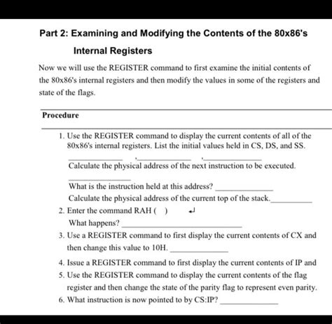 Solved Part Examining And Modifying The Contents Of The Chegg