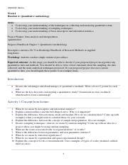 Understanding Quantitative Methodology Data Analysis Course Hero