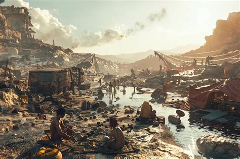 Premium Photo Postapocalyptic World With Survivors From Diverse