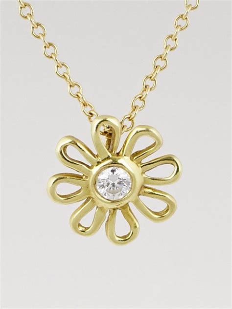 Tiffany And Co 18k Gold And Diamond Paloma Picasso Daisy Pendant