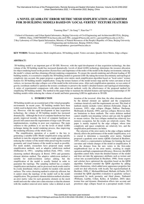 Pdf A Novel Quadratic Error Metric Mesh Simplification Algorithm For