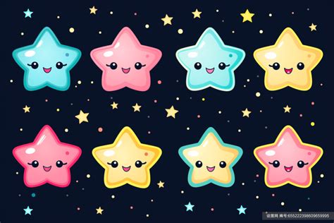 卡通小星星七彩漫画卡通星星插画图片png下载编号655222398609659995 设图网