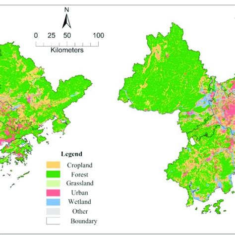 Spatiotemporal Pattern Of Main Ecosystem Types In The Greater Bay Area