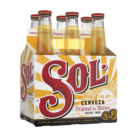 Buy Sol Cerveza Mexican Import Lager Beer 12 Fl Oz Bottles 6 Pk From
