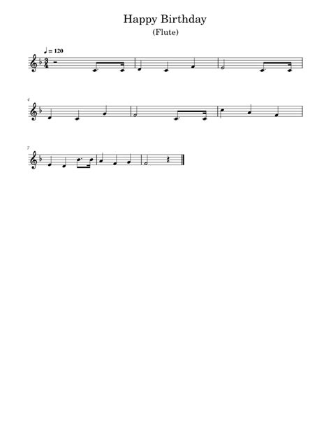 Happy Birthday Flute Sheet Music For Flute Solo