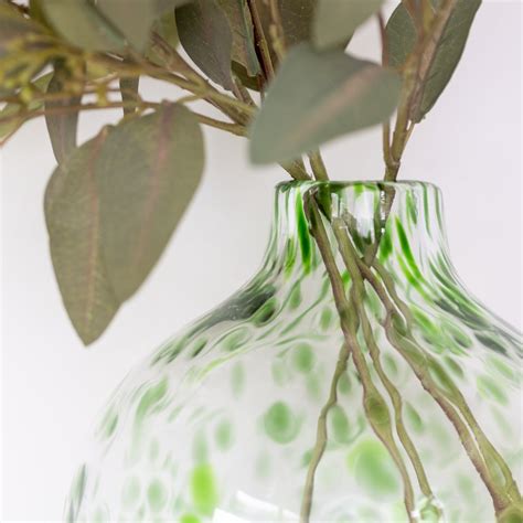 Glass Vase Leopard Green Grand Illusions