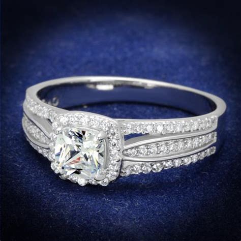 Arts454 Womens 925 Sterling Silver Rhodium Plated 66ct Cushion Cut