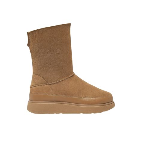 핏플랍 젠 Ff 시어링 밝은 브라운 여성 캐프 부츠 Fitflop Kream