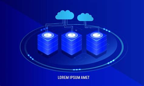 premium vector big data flow processing concept cloud database