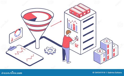 Visualizing Analytics Charts For Data Percentage Analysis Cartoon Vector