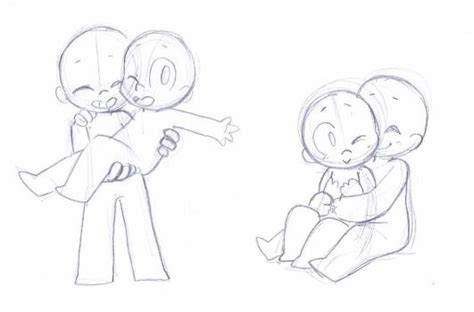 Chibi Couple Hugging Template