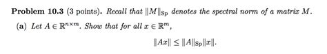 Solved Problem 103 3 Points Recall That M Sp Denotes