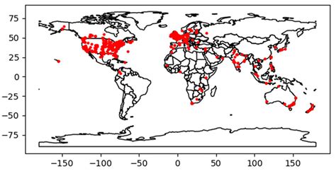 Simple Map Pre Visualization Of Tweets Using Bounding Box Centroids As