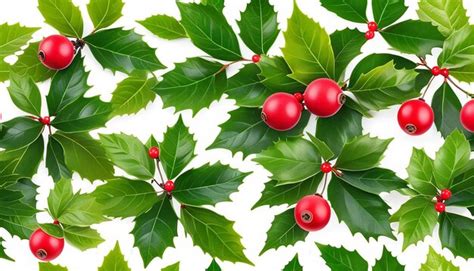Premium AI Image Holly Berry Leaves Christmas Decoration Isolated On White Background