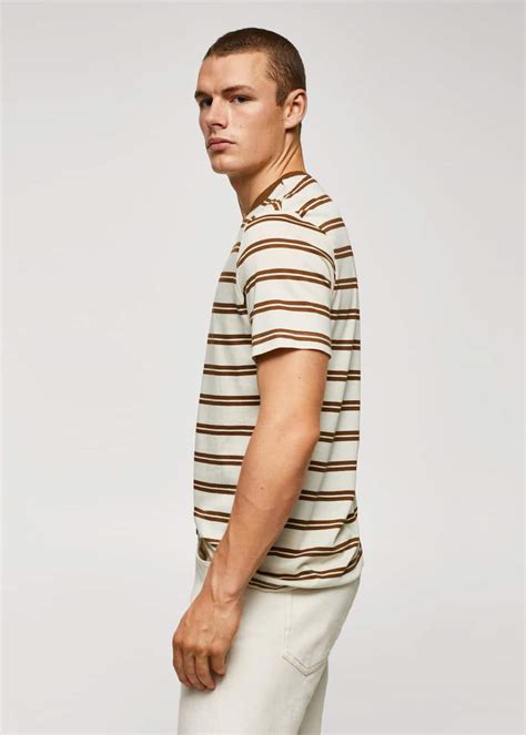 Cotton Modal Striped T Shirt Men Mango Man Usa