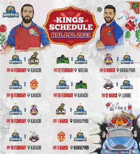 Psl 2023 Karachi Kings Full Schedule Venues Time Table And Squad