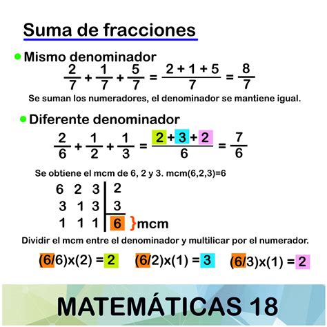 Suma De Fracciones Con Diferente Denominador Suma De Fracciones