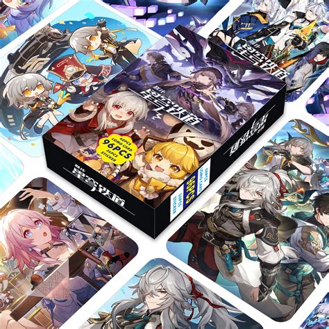 96pcsbox Honkai Star Rail Stickers Photocards Lomo Cards Double Sided