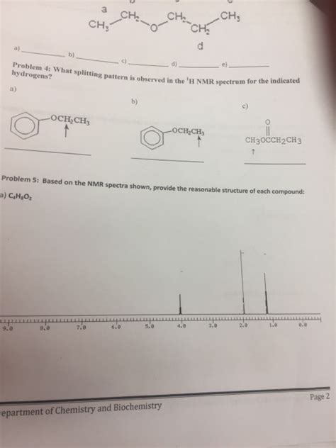 Solved What Splitting Pattern Is Observed In The Hnmr