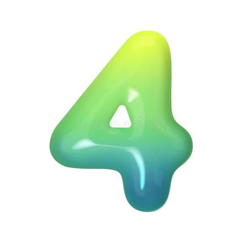 Stylish 3d Number 4 With Green Blue Gradient Modern Vibrant And