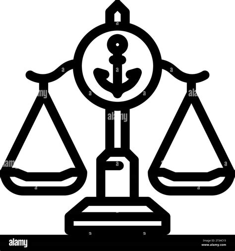 Maritime Law Regulations Line Icon Vector Illustration Stock Vector