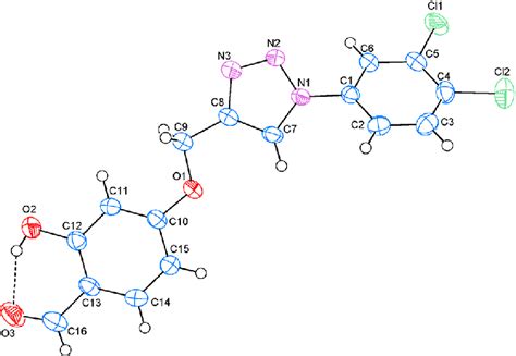 Asymmetric Unit Of Compound 3 With The Atom Numbering Scheme Thermal