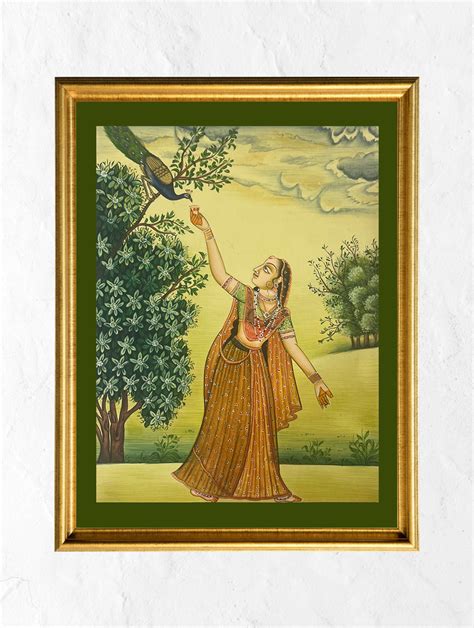 Buy Miniature Art Painting Peacock And Princess Online