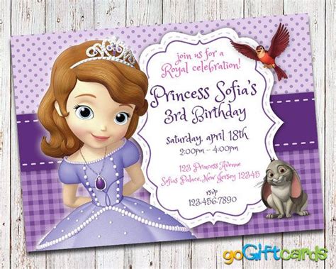 Sofia The First Invitation Princess Sofia Birthday Invitation Princess Bi… Sofia The First