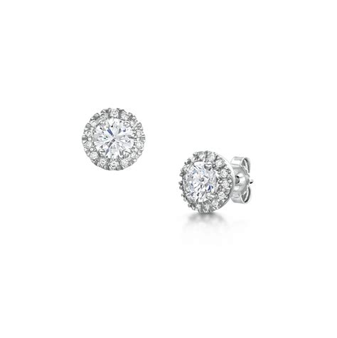Classic Diamond Halo Stud Earrings