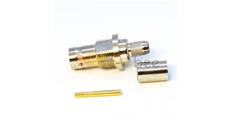 Hd Sdi Cable Connector Female Straight Crimp Type For Coaxial Cable Nickel Plating 50 Ohm