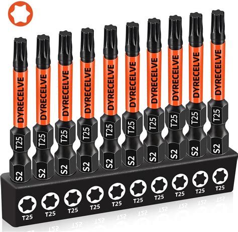 10 Pack T25 Torx Bits For Impact Driver T 25 Torx Star Bit Set 2