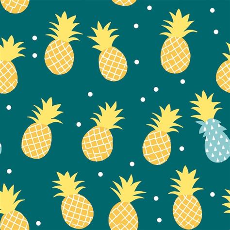 Premium Vector Seamless Colorful Pineapple Pattern