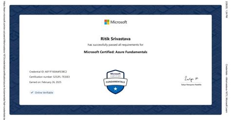 Azure Microsoftazure Az900 Cloudcomputing Certification Learning… Ritik Srivastava